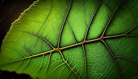 Fundo De Folha De Textura De Folha Com Veias E Células Generative Ai