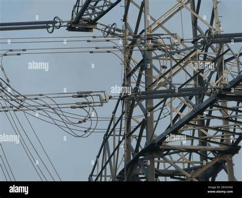 Details Of Power Lines Stock Photo Alamy
