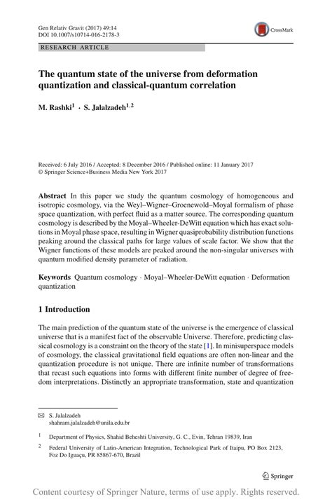 The Quantum State Of The Universe From Deformation Quantization And Classical Quantum