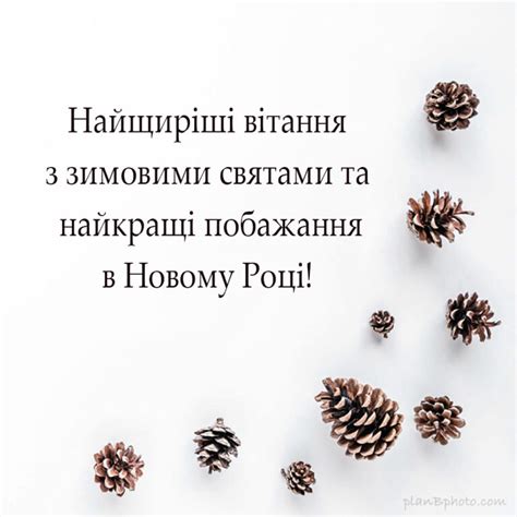 Вітання з Зимовими Святами Новорічна листівка українською мовою