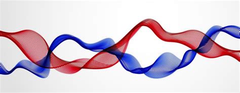 Premium Vector Dynamic Particles Mutual Sound Wave Flowing Double Dotted Curves Vector