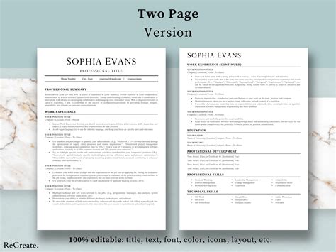 Professional 2026 Resume Template Ms Word Cover Letter And References