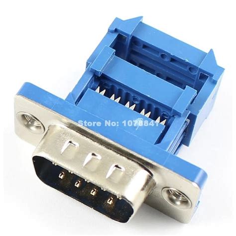 jual didc9 db9 male serial port connector idc crimp type d sub rs232