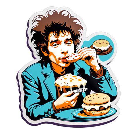I Made An Ai Sticker Of Bob Dylan Eating A Scone