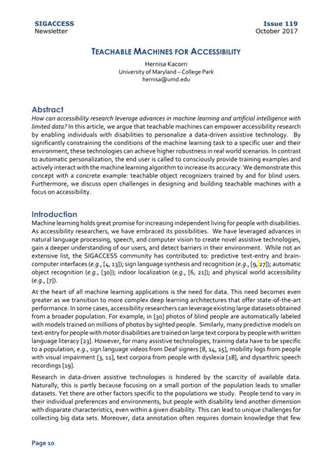 Pdf Teachable Machines For Accessibility