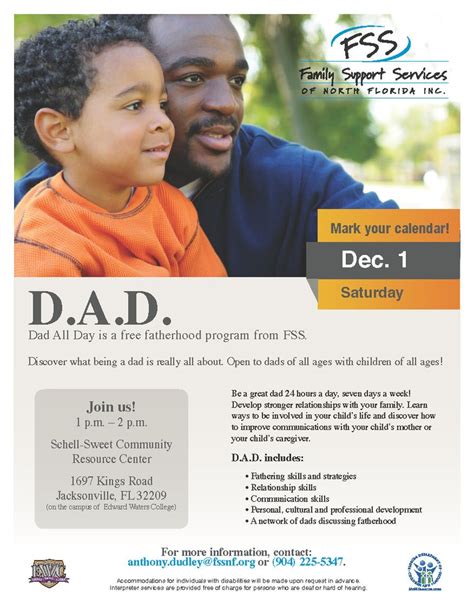 Dad Dads All Day Fatherhood Program Schell Sweet Center