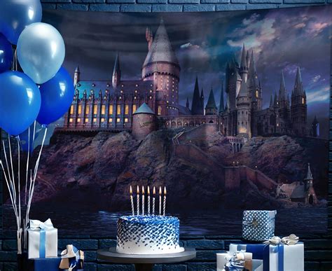 Harry Potter Hogwarts Castle At Night 5ft X 7ft Backdrop Banner Conquestjournals
