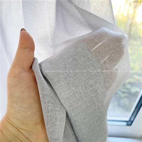 Гардини під Льон у сірому кольорі тюль для вікна з льону тюль для кухні купити в Україні та у