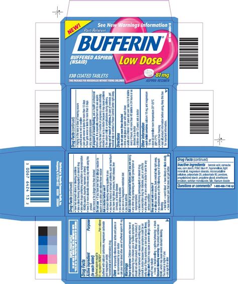 Bufferin Low Dose Buffered Aspirin Tablet Novartis Consumer Health Inc