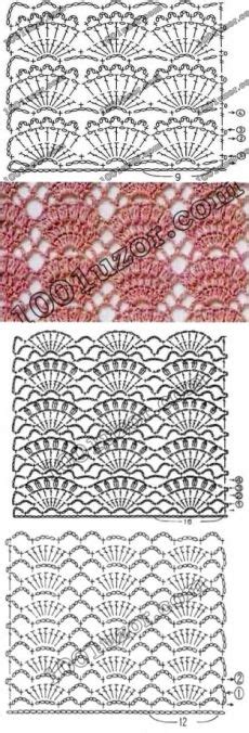 КАЙМА ОБВЯЗКА КРАЯ Узоры для вязания Узоры для кружевных салфеток Виды петель для вязания