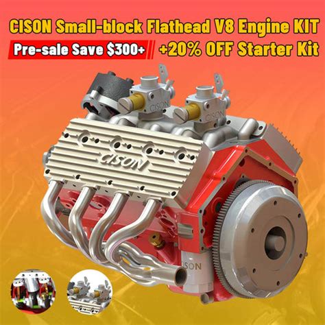 Cison Small Block 44cc 16 Scale Flathead V8 Gas Engine That Works Enginediy