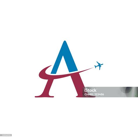 Letter A Travel Airplane Vector Stock Illustration Download Image Now