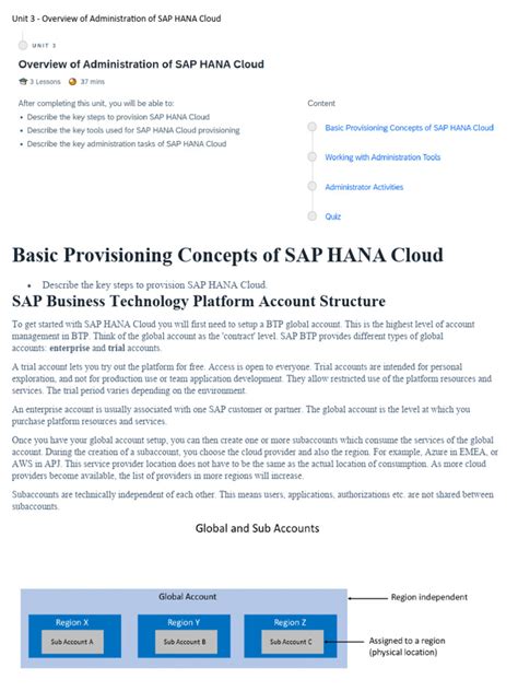 Sap Hana Cloud Foundation Unit 3 Pdf Cloud Computing Databases