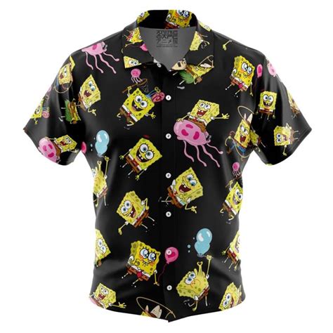 Spongebob Mood Spongebob Squarepants Button Up Hawaiian Shirt Otaku