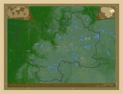 Utenos Lithuania Physical Labelled Points Of Cities Stock