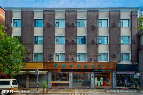 街边多层商铺建筑外观摄影图室内摄影建筑园林摄影图库昵图网