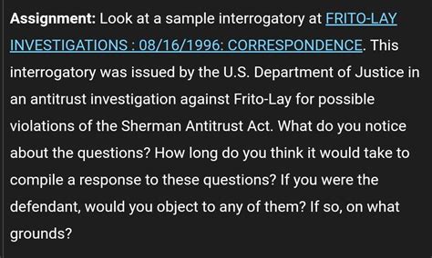 Solved Assignment Look At A Sample Interrogatory At