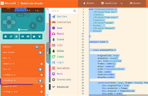 TilesXtra New Extension With Animated Tiles Arcade Microsoft MakeCode