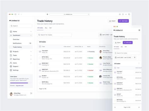 Trade History Untitled UI History Ui Ui Design Inspiration Ui Design Dashboard