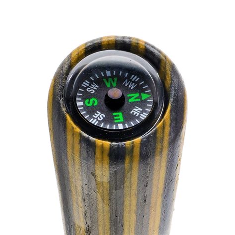 Usa Made Blackyellow Colortone Hiking Staff Rustic Compass