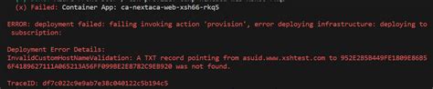 Fails To Run Azd Provision In Section Adding A Custom Domain Name