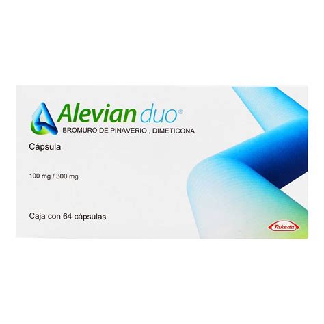 Alevian Duo Bromuro De Pinaverio 100 Mg Dimeticona 300 Mg 64 Cápsulas