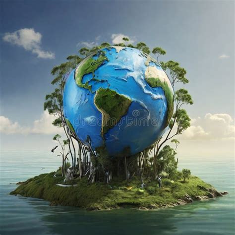 Planet Earth Green Planet Protecting The Planet From Pollution Stock