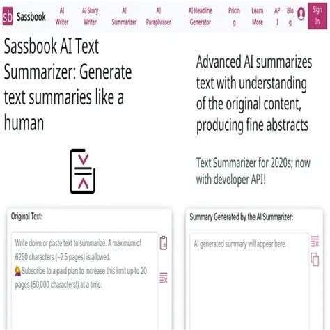 Sassbook Ai Summarizer Tools Ai Powered