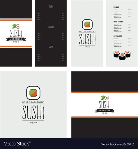 Sweet Suchi Menu Royalty Free Vector Image Vectorstock
