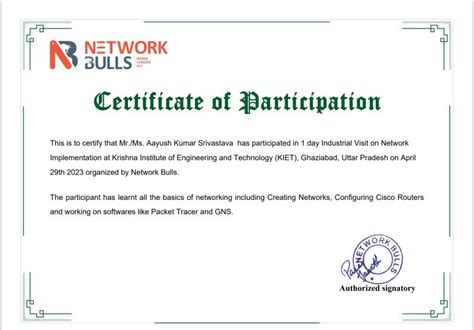 aayush kumar shrivastava on linkedin industrial visit certificate