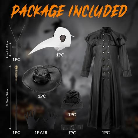 Plague Doctor Costume Halloween Medieval Monk Priest Renaissance Par