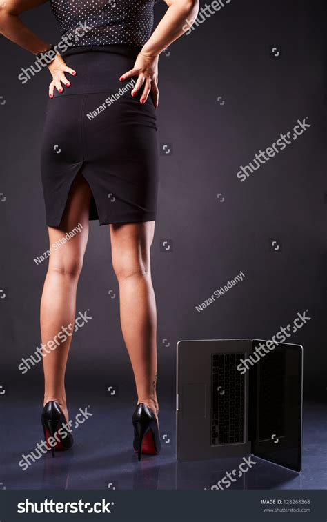 Woman Sexy Lags Near Laptop Stock Photo 128268368 Shutterstock