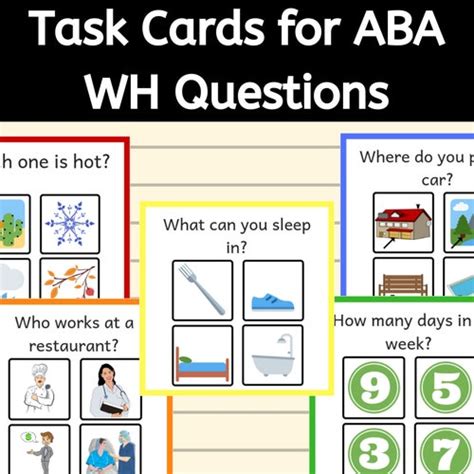 Wh Questions Aba Therapy Etsy