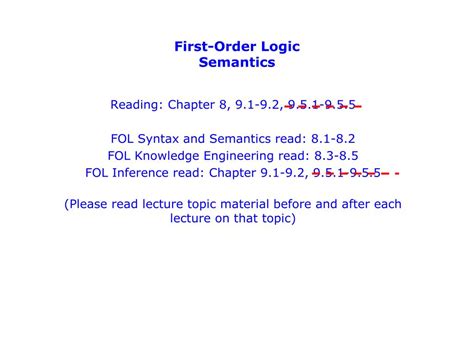 Ppt First Order Logic Semantics Powerpoint Presentation Free Download Id6597875