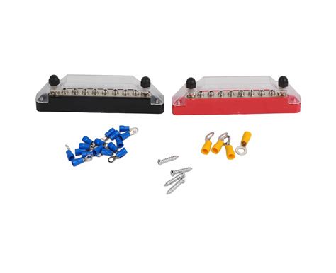 1 Pair 48V 150A 10 Terminal Bus Bar With 20 Terminals Power Distribution Terminal Block For Car