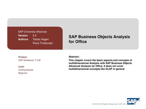 Ppt Sap Business Objects Analysis For Office Powerpoint Presentation Id2388713