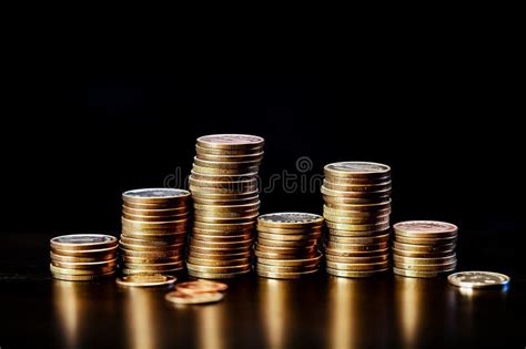 Stacks Of Coins Arranged In A Bar Graph Generative Ai Stock