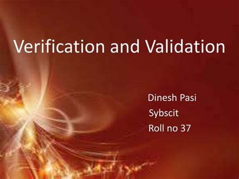 Verification And Validation Pptx Programming Languages Computing