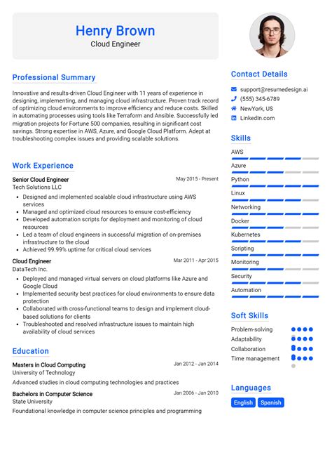 24 Cloud Engineer Resume Examples And Templates For 2024 Resumedesignai