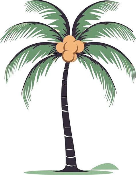 Premium Vector A Palm Tree With A Coconut On It And A Picture Of A Coconut Tree
