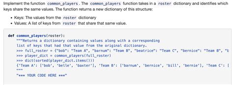 Solved Returns A Dictionary Containing Values Along With Chegg