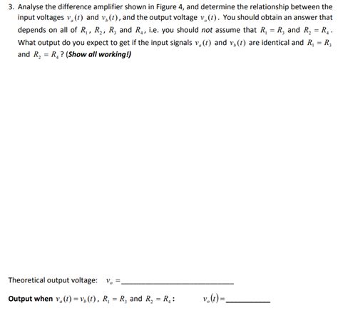 Solved DIFFERENCE AMPLIFIER The Difference Amplifier Shown Chegg Com