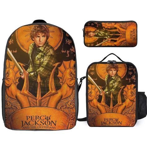 Percy Jack So Backpacks Set Casual Laptop Backpack With Insulated Lunch Bag Pencil Case Travel