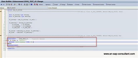 An SAP Consultant ABAP Enhancement Framework Class Interface Enhancements