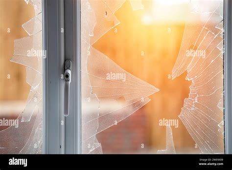 Damaged Window In New Build House Stock Photo Alamy