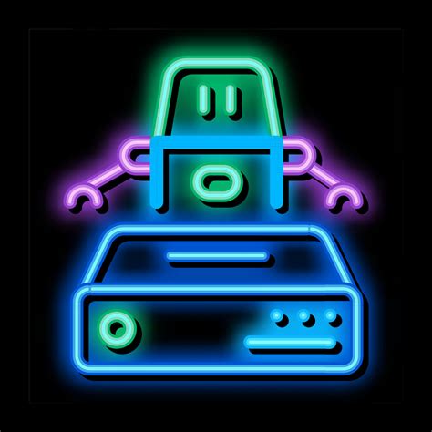 Automation Machine Learning Neon Glow Icon Illustration 18017214 Vector Art At Vecteezy