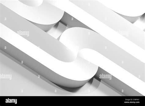 Abstract White Background With Installation Of Bent Geometric Structures 3d Rendering