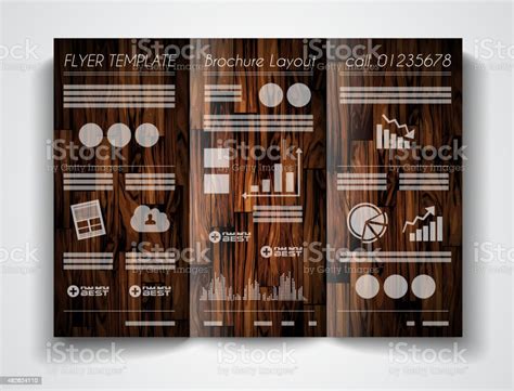 벡터 찌 돌림주름 브로셔 형판 디자인식 또는 고객 레이아웃 2015년에 대한 스톡 벡터 아트 및 기타 이미지 2015년 3단 브로슈어 개념 Istock