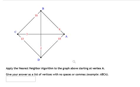 Solved Apply The Nearest Neighbor Algorithm To The Graph Chegg Com