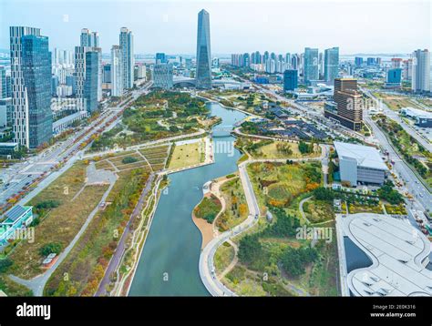 Incheon Korea October 25 2019 Aerial View Of Songdo Park In Incheon